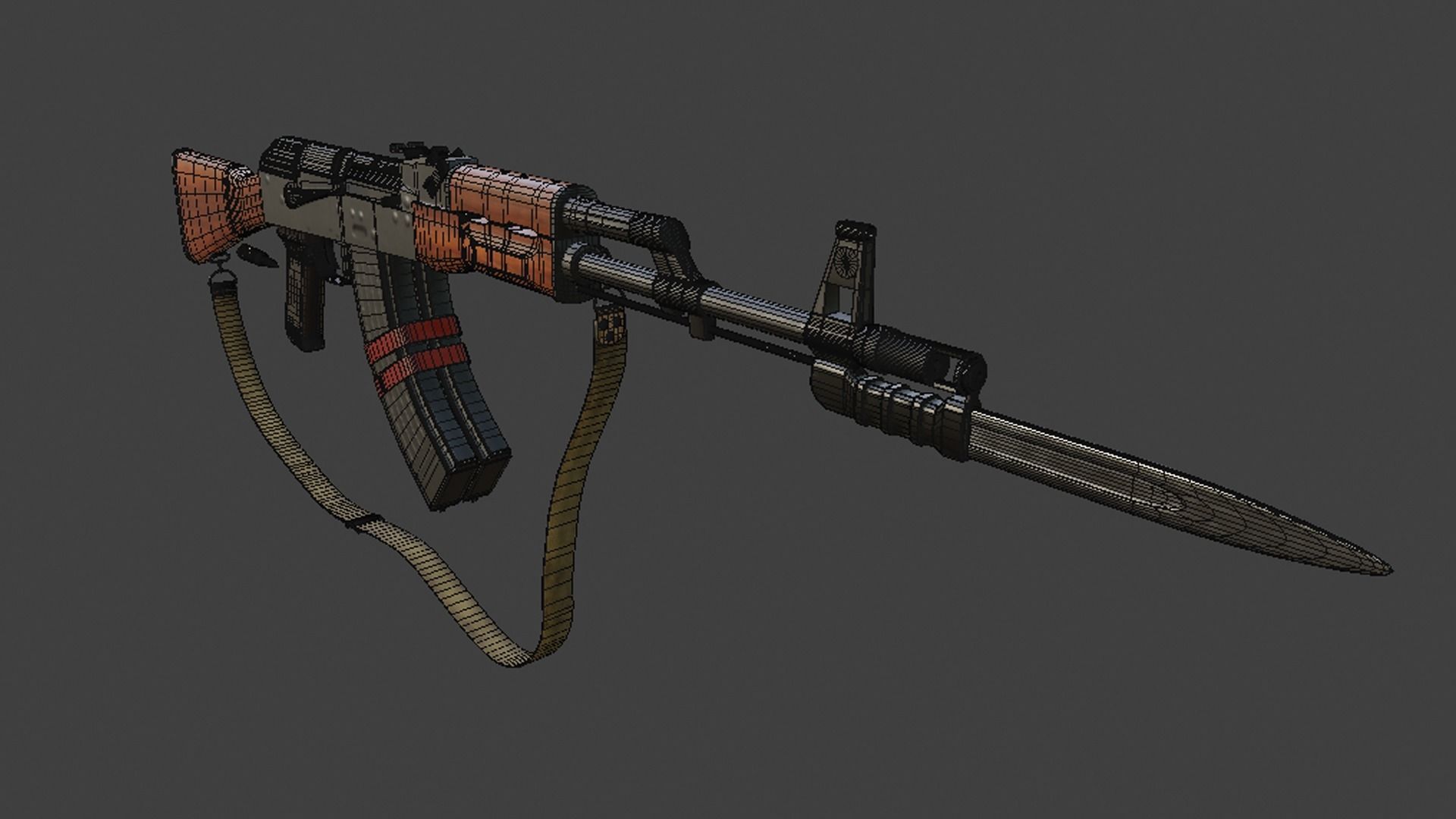 3D model Automatic rifle AKM VR / AR / low-poly | CGTrader