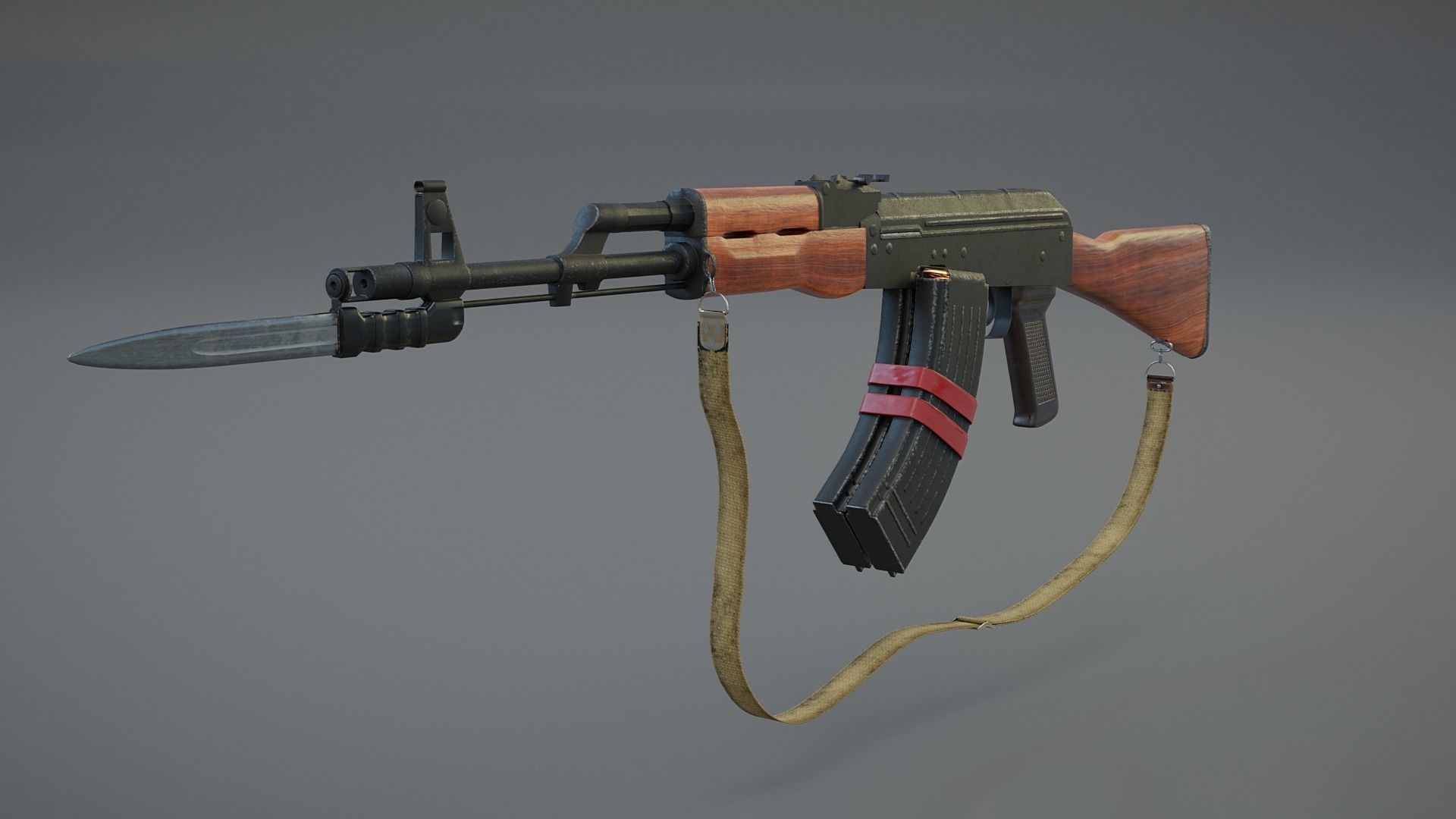 3D model Automatic rifle AKM VR / AR / low-poly | CGTrader