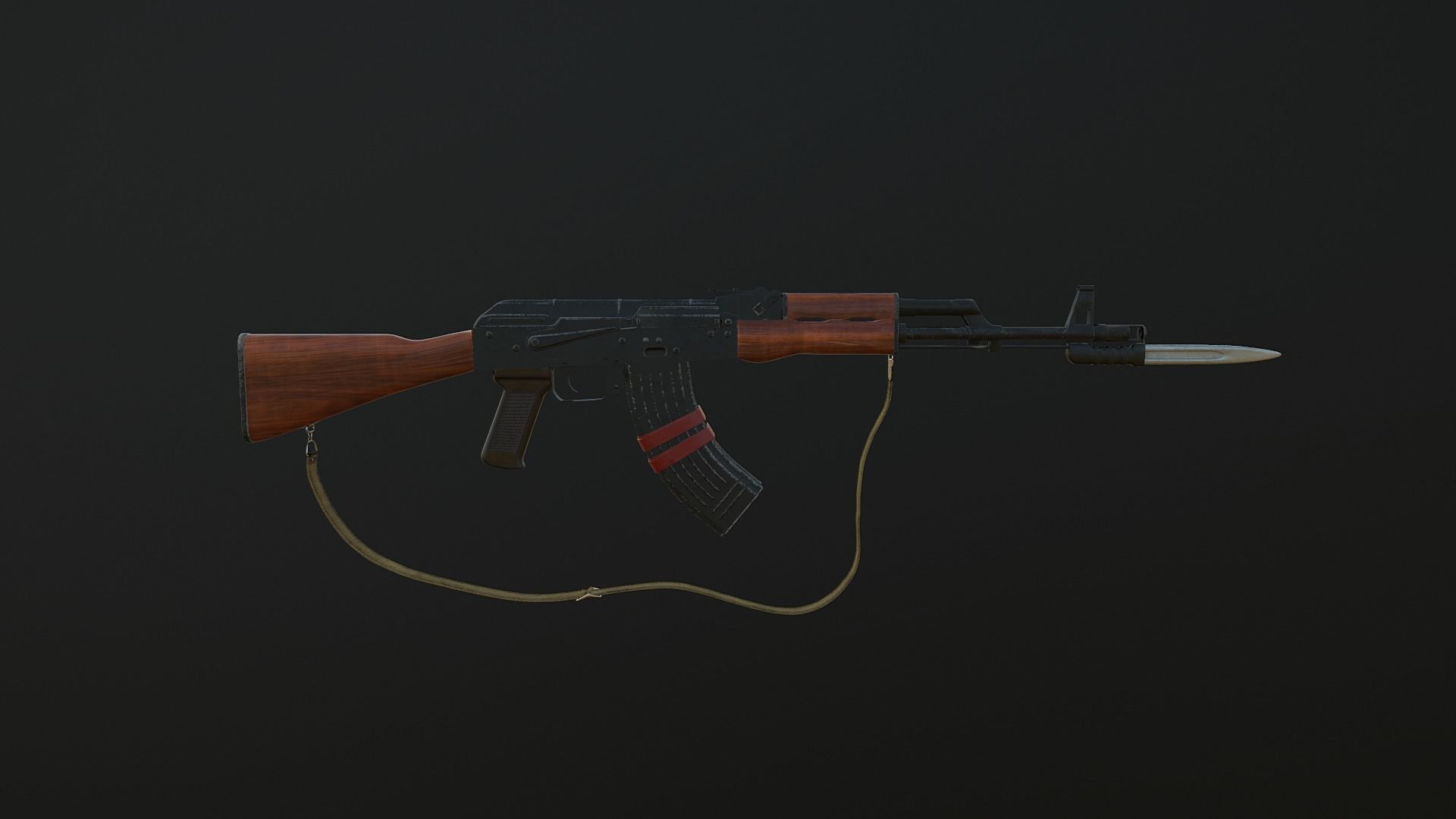3D model Automatic rifle AKM VR / AR / low-poly | CGTrader