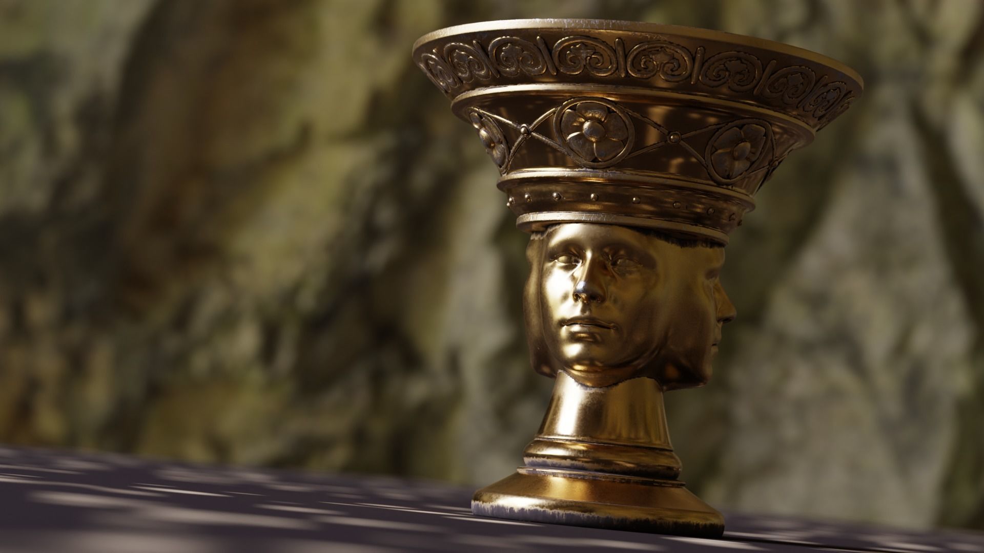 Ancient Stylized Holy Grail Cup 3D model | CGTrader