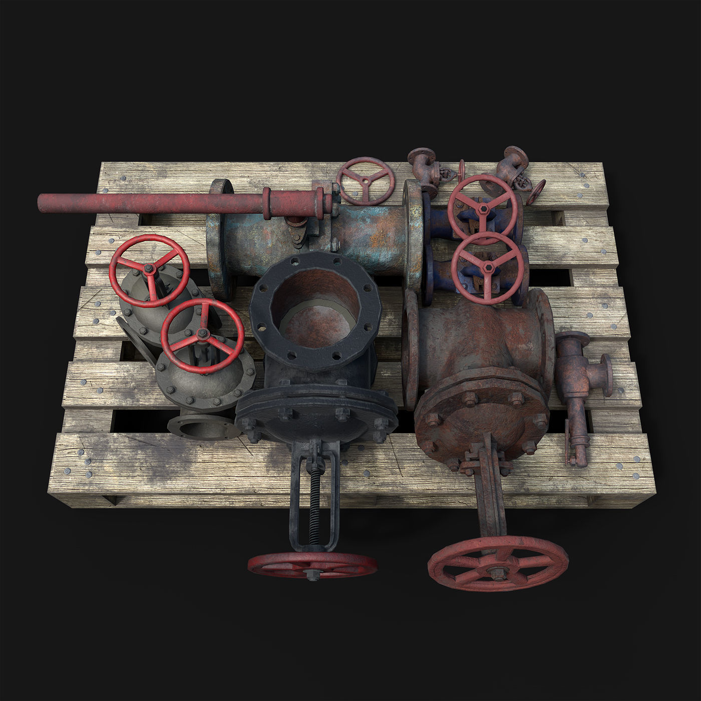 3D model Old industrial valves VR / AR / low-poly | CGTrader
