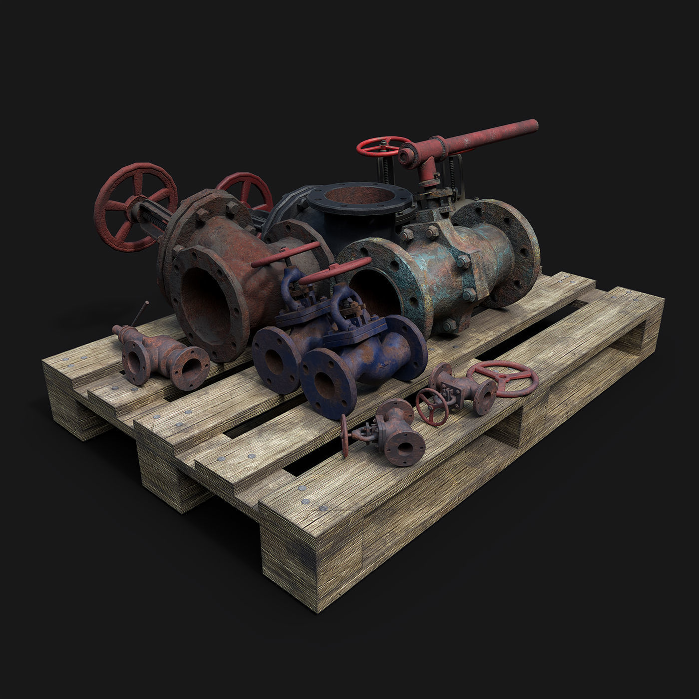 3D model Old industrial valves VR / AR / low-poly | CGTrader