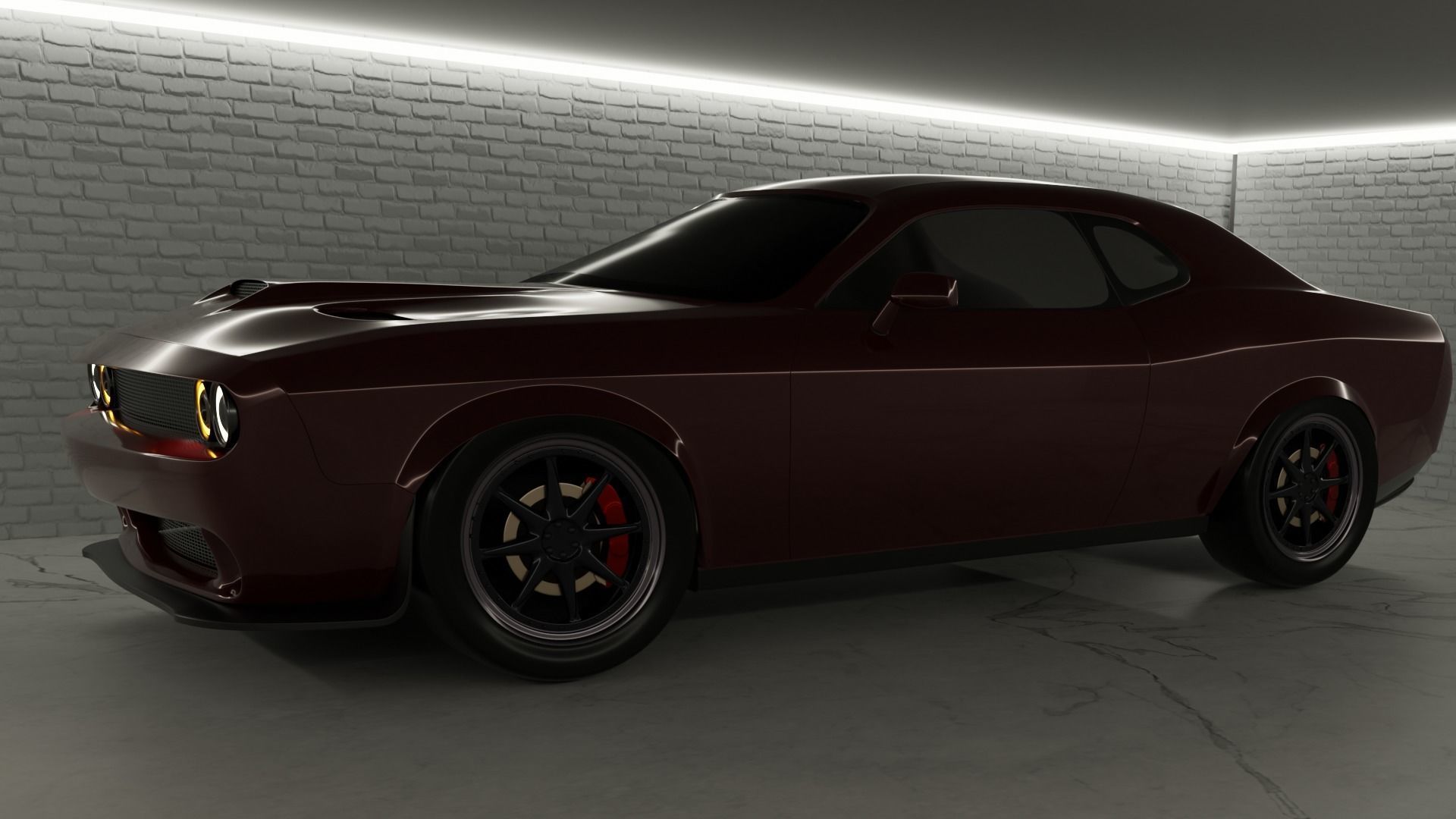 Dodge Challenger SRT Hellcat 3D model animated | CGTrader
