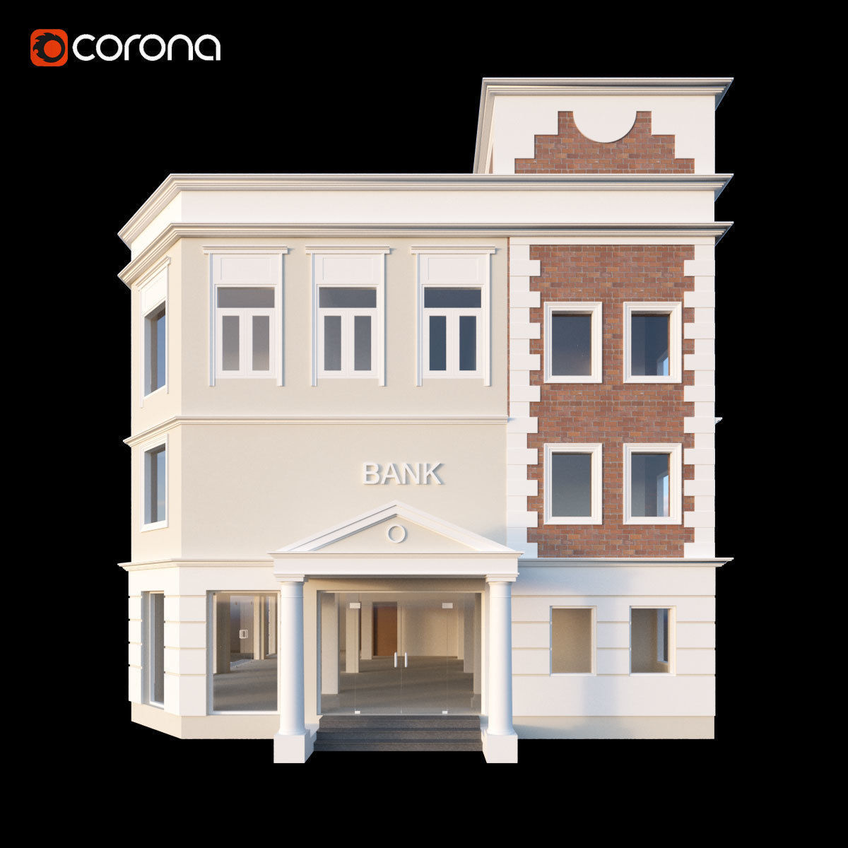Bank Facade 3D model | CGTrader