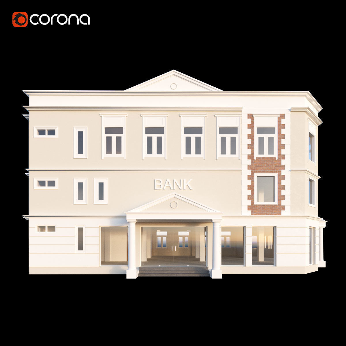 Bank Facade 3D model | CGTrader