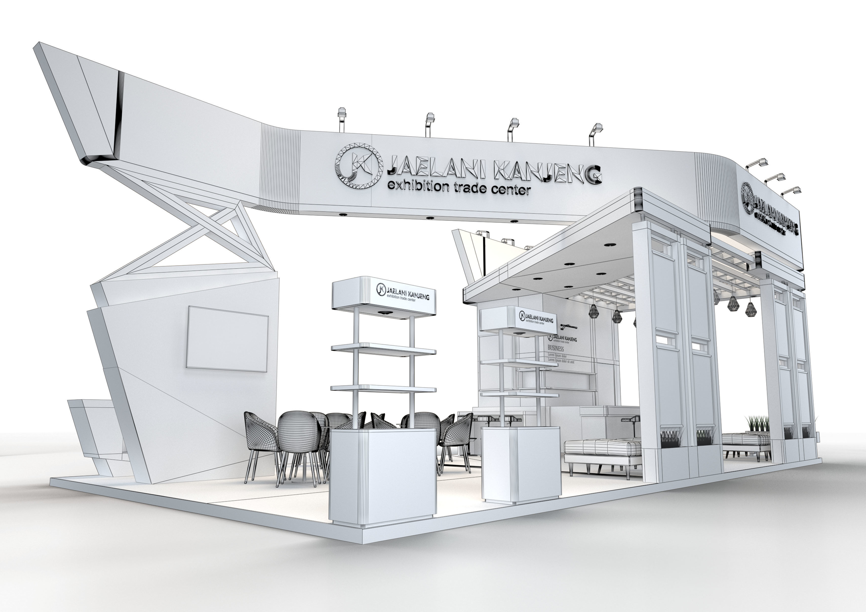 exhibition stand 72 sqm 3D model | CGTrader