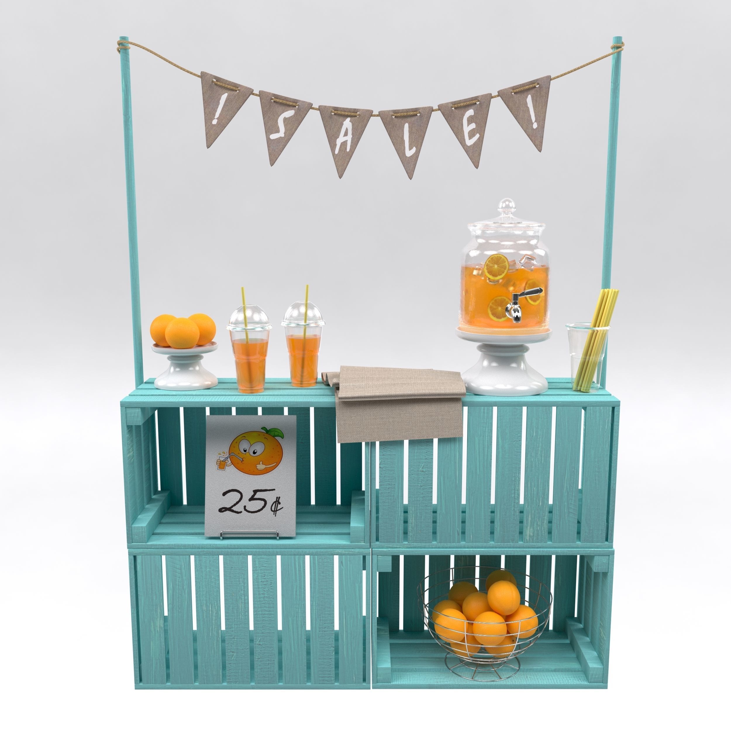 Lemonade stand 3D model | CGTrader