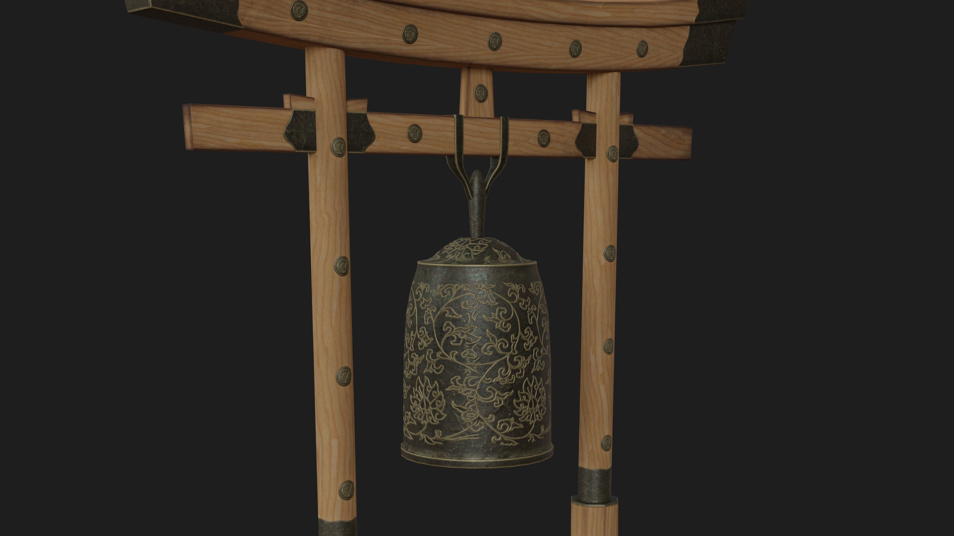 3D model Asian bell VR / AR / low-poly | CGTrader