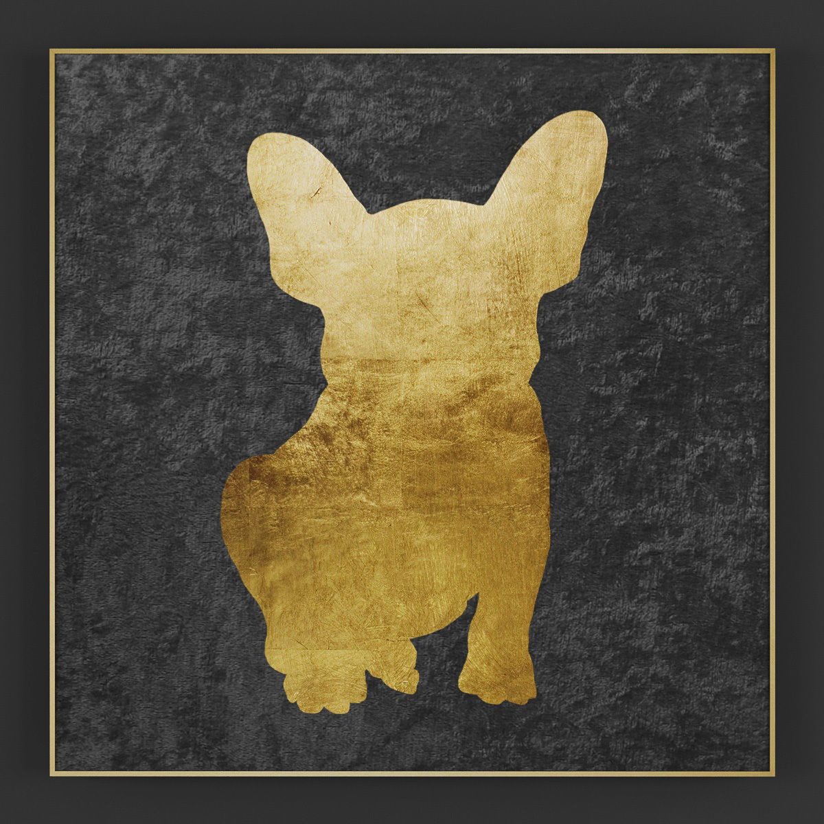 3D model Pictures107 gold french bulldog wall art VR / AR / low-poly ...