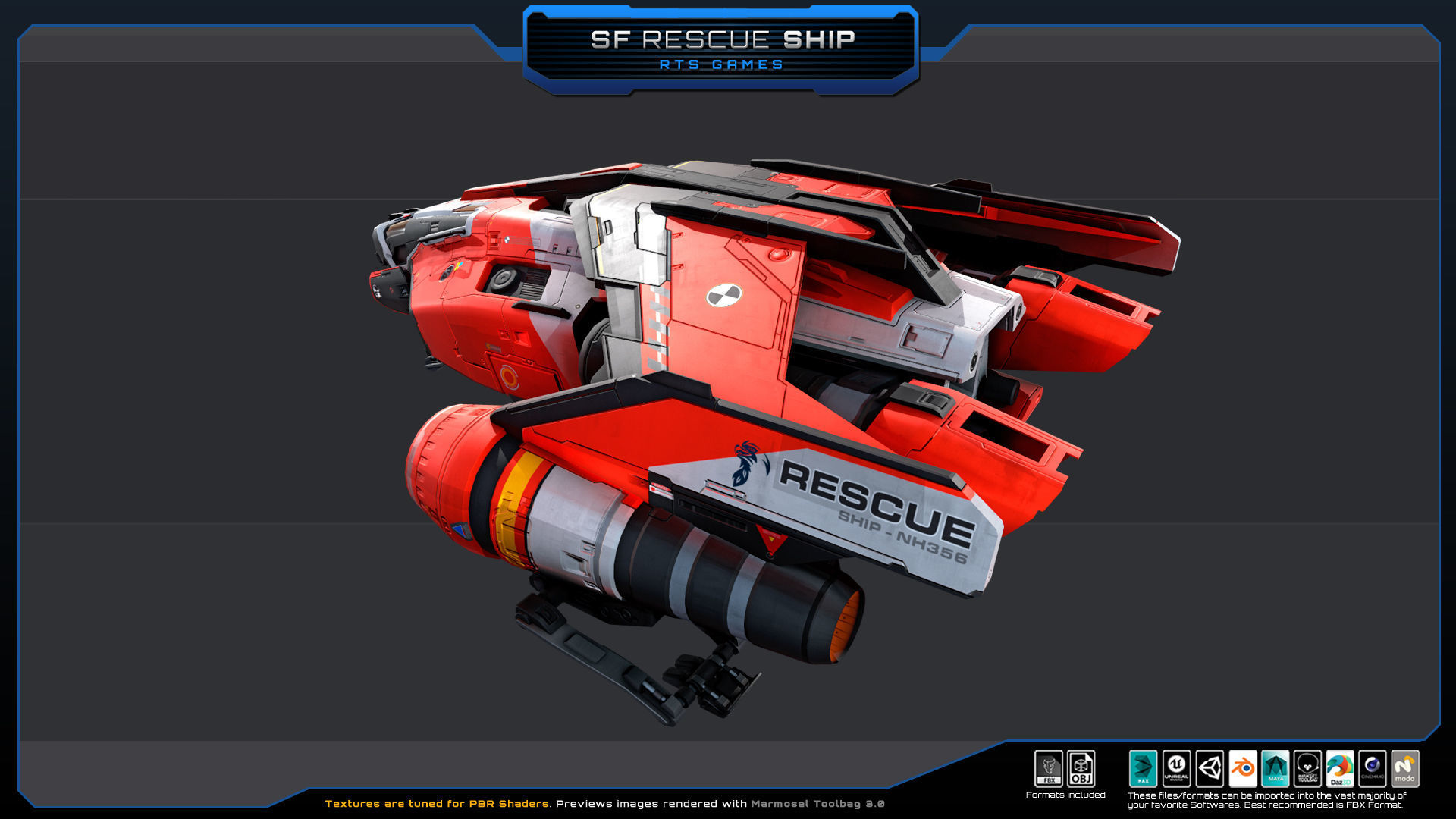 3D model SF Rescue Ship VR / AR / low-poly | CGTrader