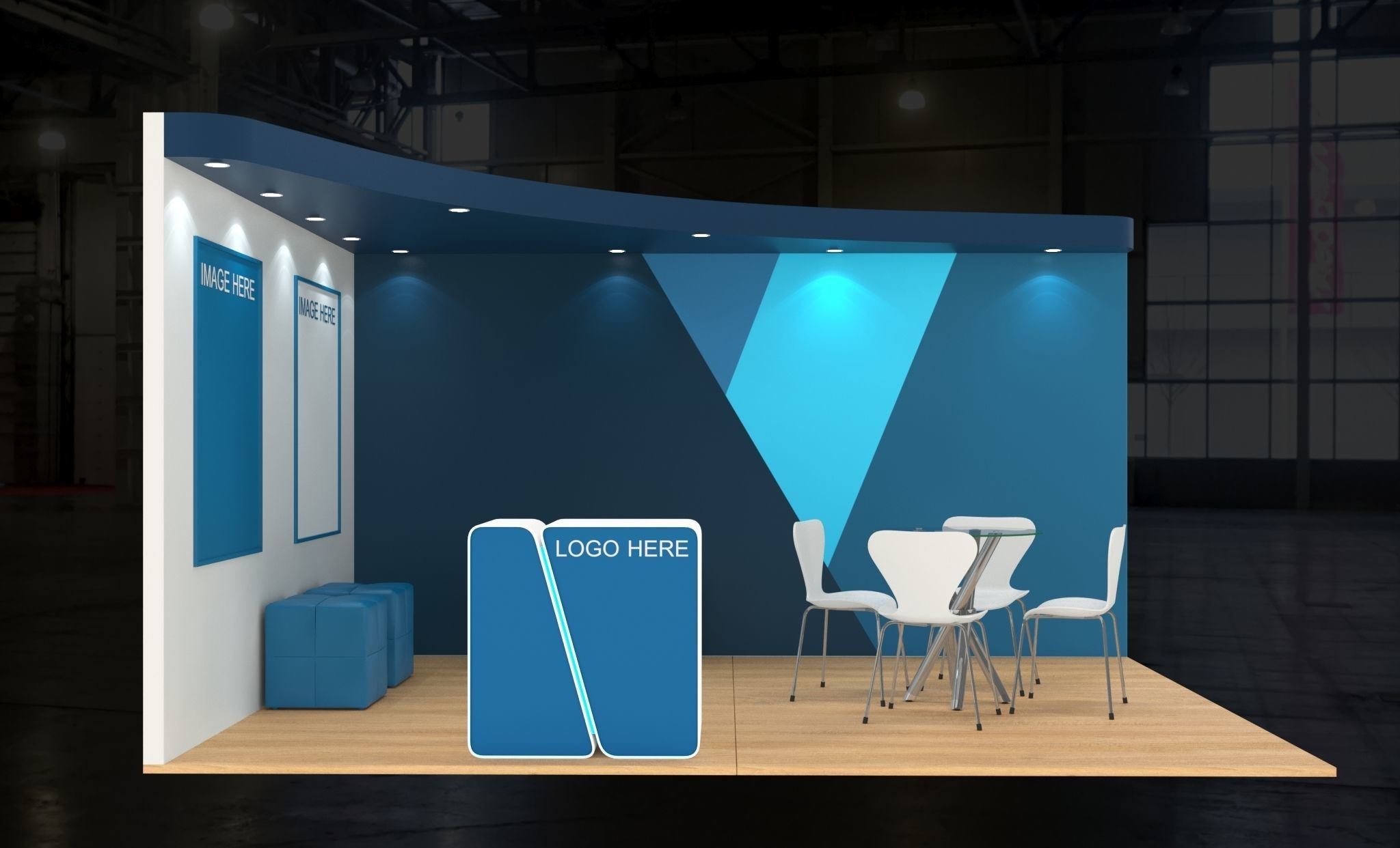 Exhibition Stand - 4m x 3m 3D model | CGTrader