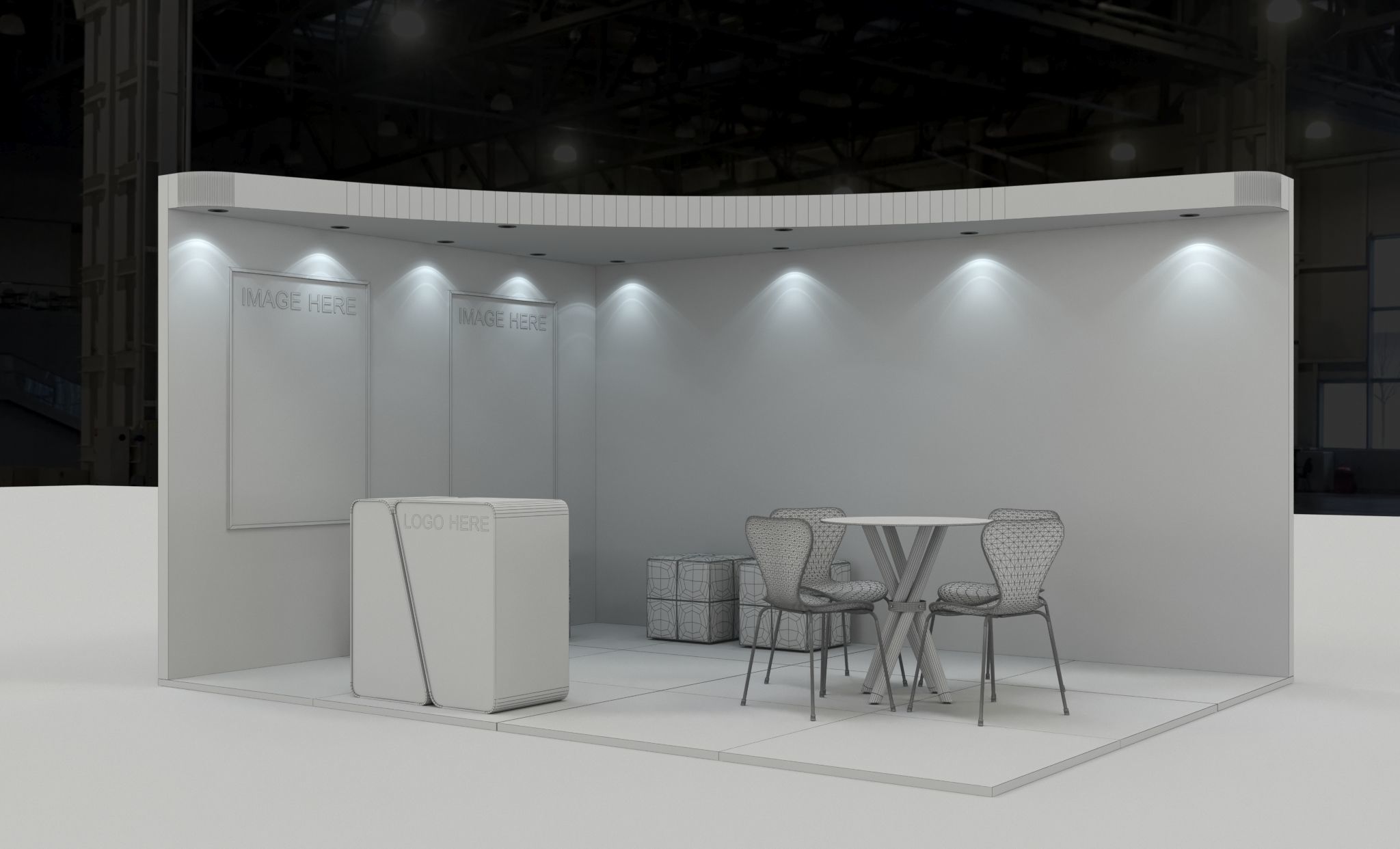Exhibition Stand - 4m x 3m 3D model | CGTrader
