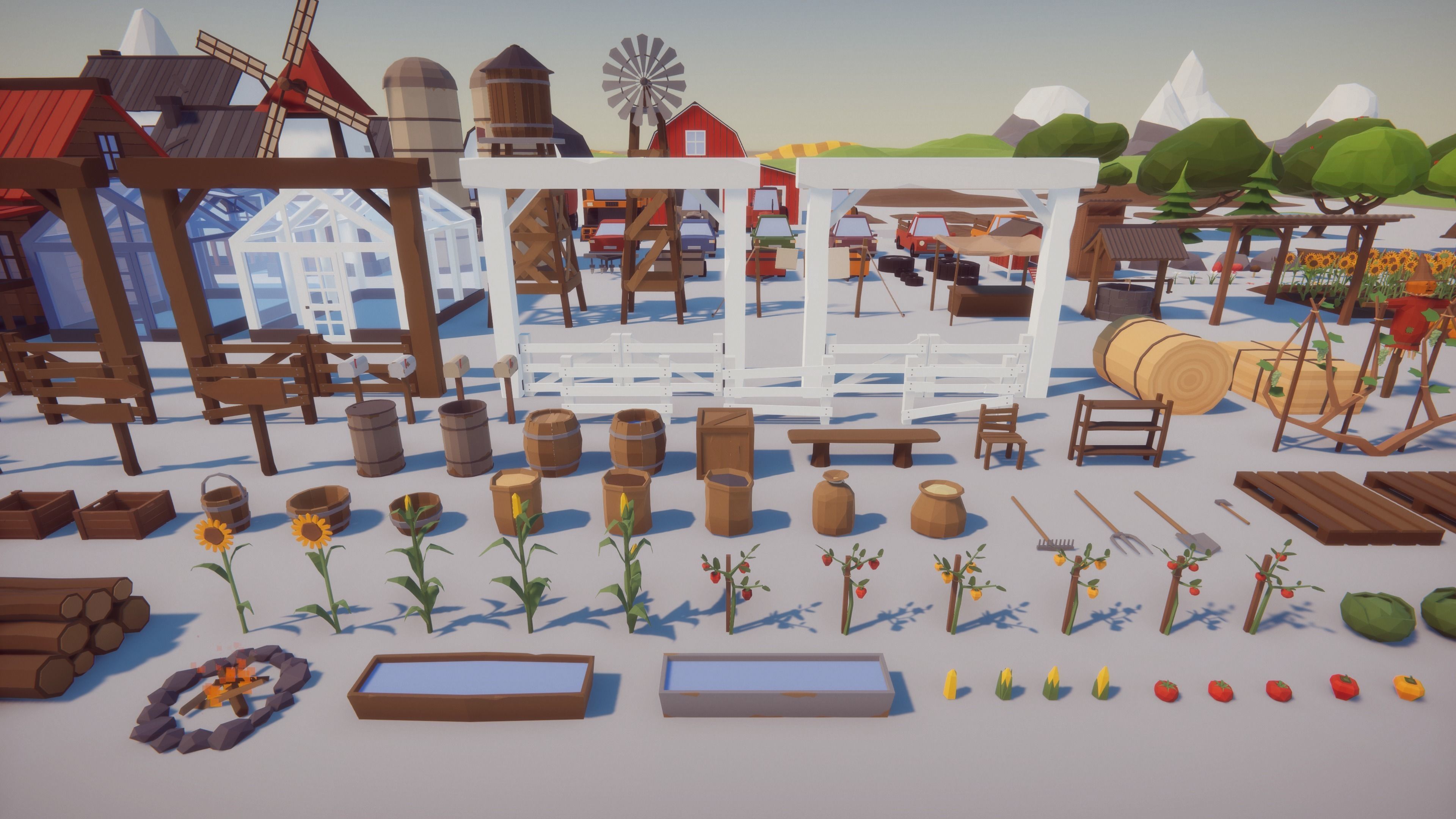 3D model Low Poly Farm Pack VR / AR / low-poly | CGTrader