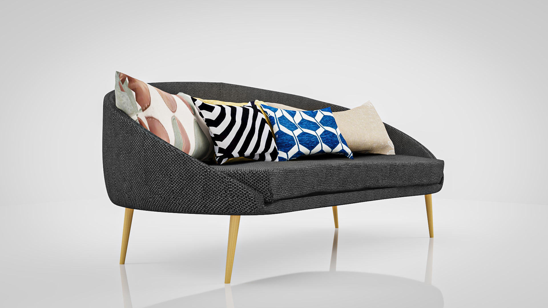 Sofa Willy Black Fabric free VR / AR / low-poly 3D model | CGTrader