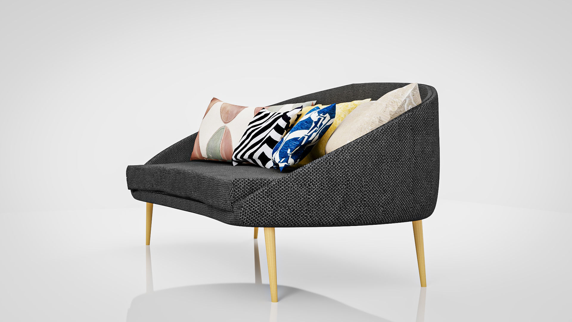 Sofa Willy Black Fabric free VR / AR / low-poly 3D model | CGTrader