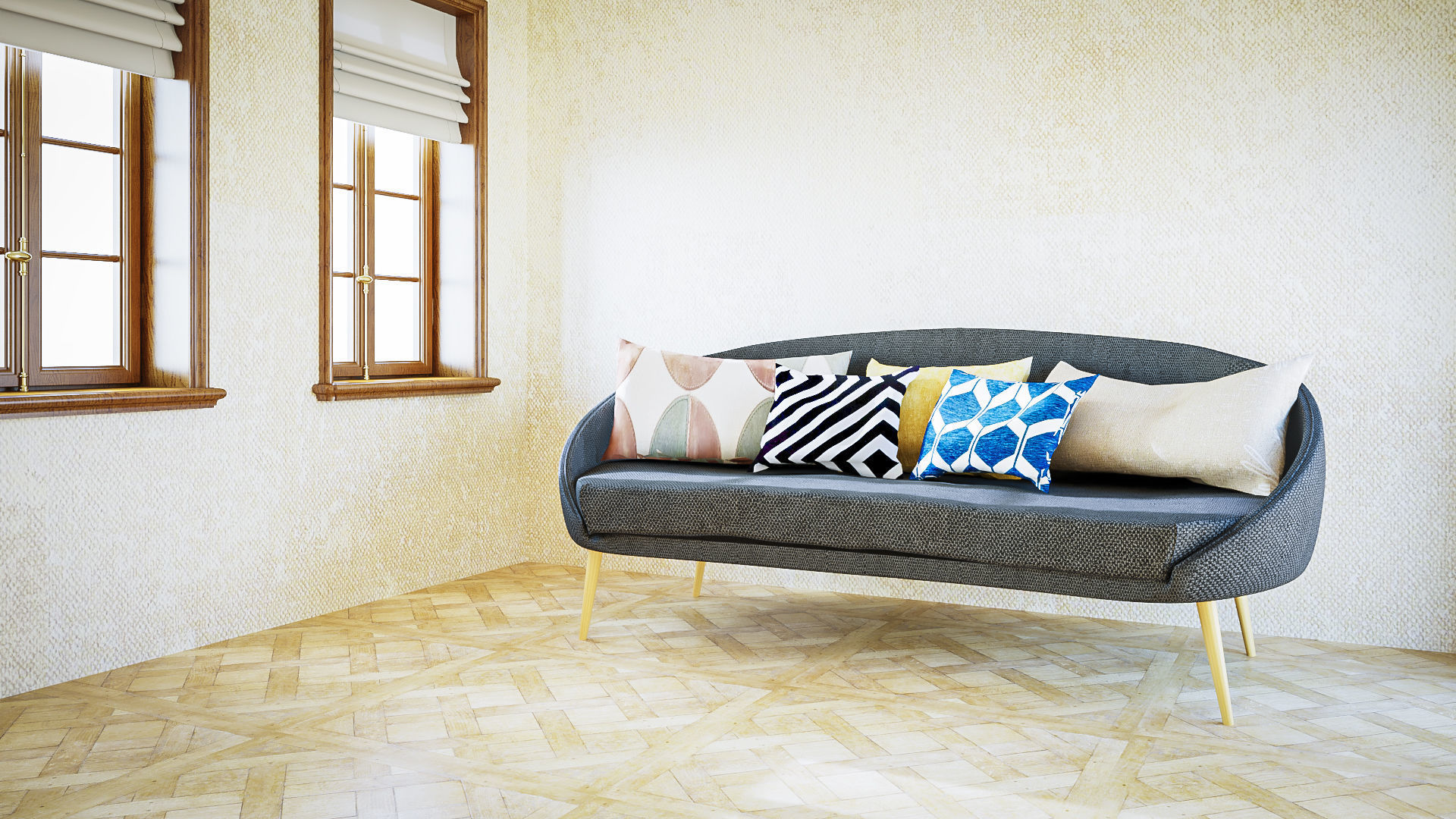 Sofa Willy Black Fabric free VR / AR / low-poly 3D model | CGTrader