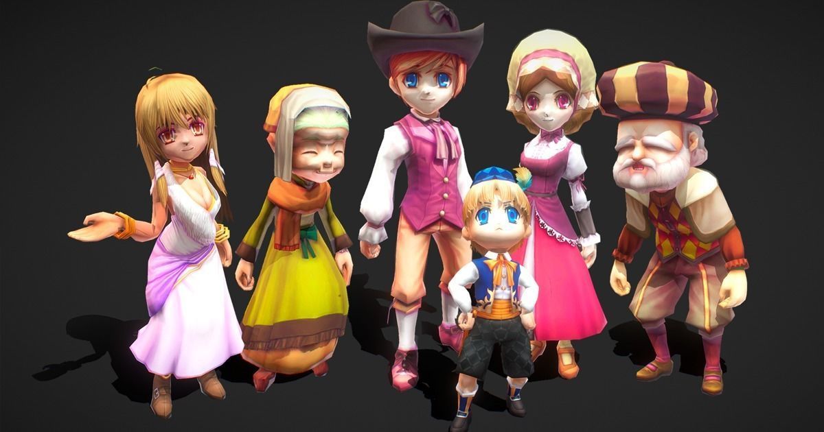 Fantasy RPG Family Pack 3D model animated rigged | CGTrader