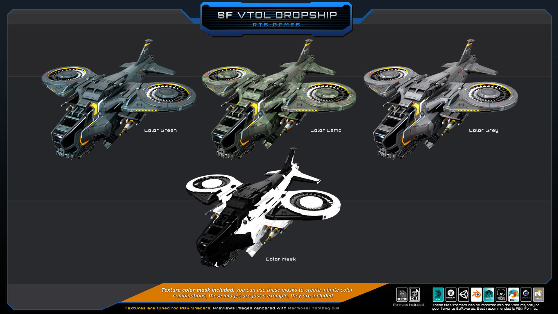 3D model SF - VTOL Dropship VR / AR / low-poly | CGTrader