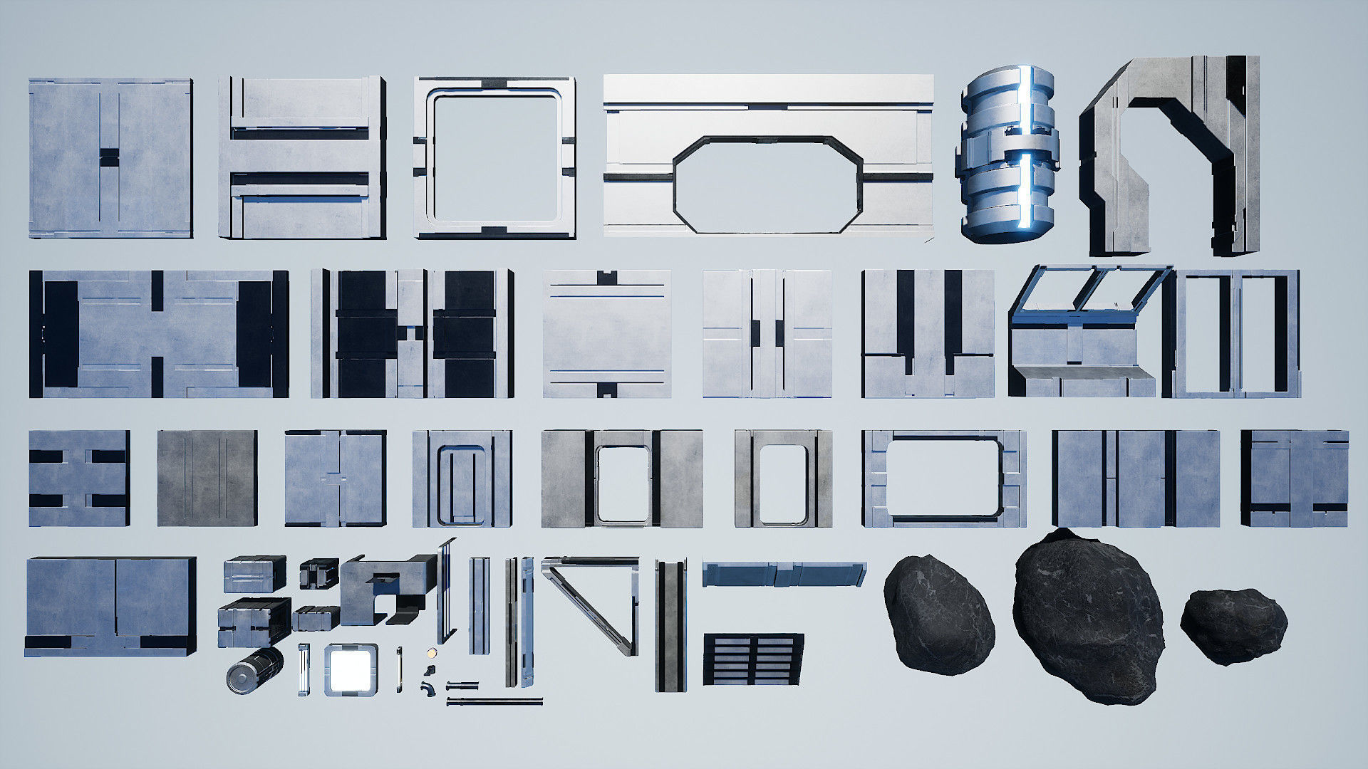 3D model Modular Sci-Fi Interior Bundle VR / AR / low-poly | CGTrader