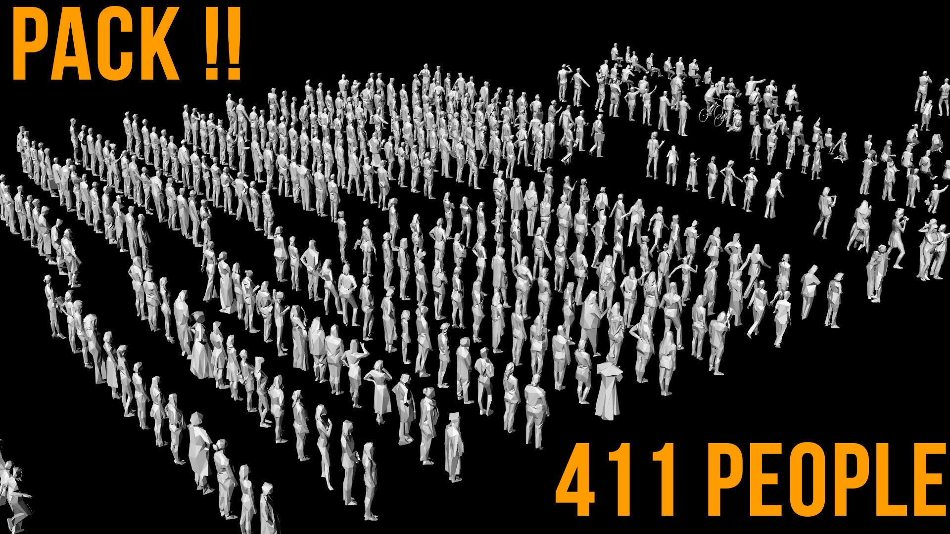 3D model 411 Stylized Human Crowd People Pack VR / AR / low-poly | CGTrader
