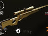 3D model Golden AWP Sniper Rifle game ready with bonus asset VR / AR ...
