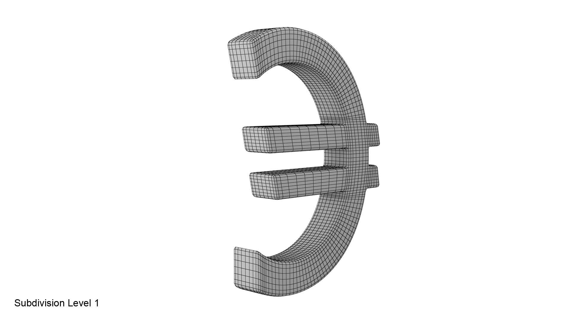 Euro symbol 3D model | CGTrader