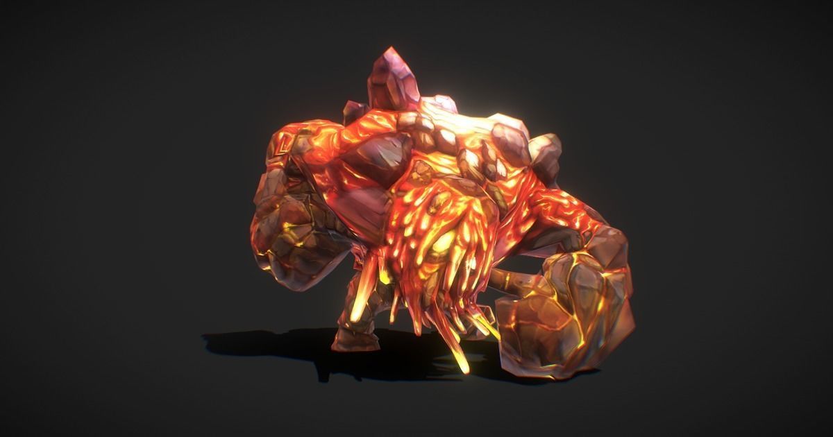 3D model Fantasy RPG Fire Golem VR / AR / low-poly | CGTrader