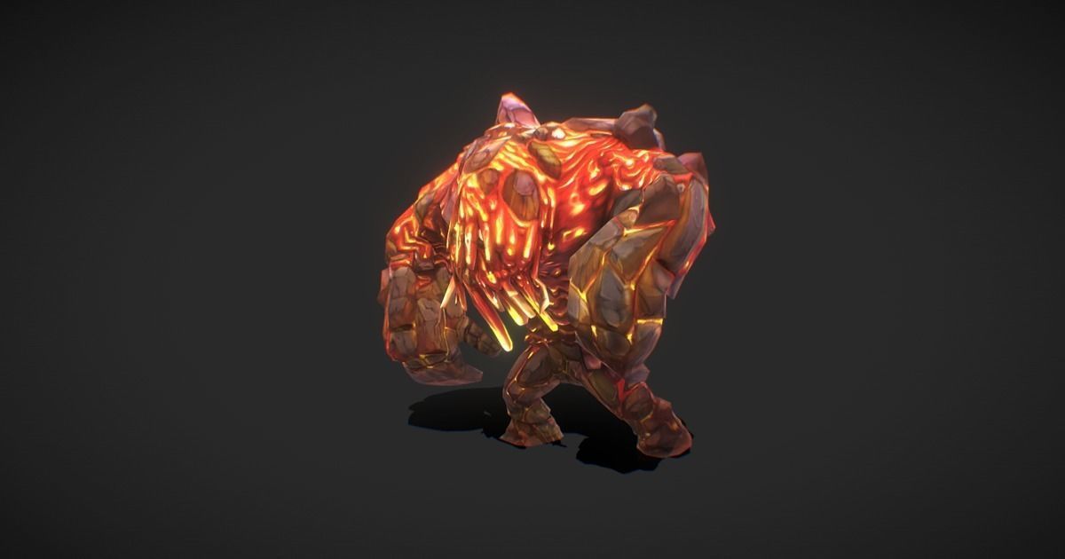 3D model Fantasy RPG Fire Golem VR / AR / low-poly | CGTrader