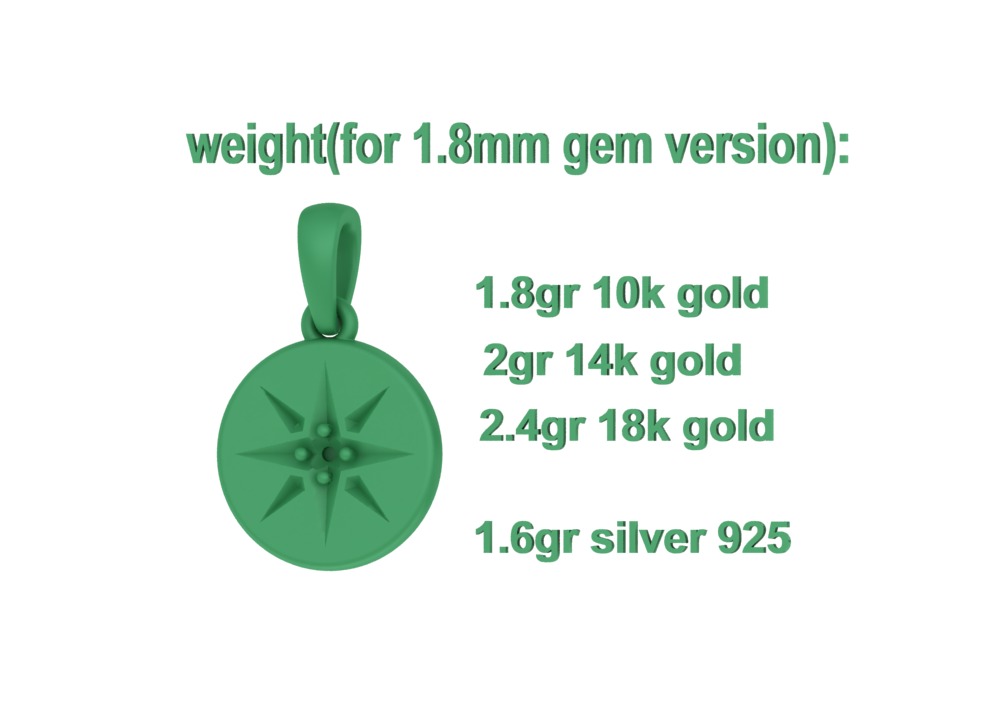 North Star Necklace Pendant printable 3dmodel 3D model 3D printable ...