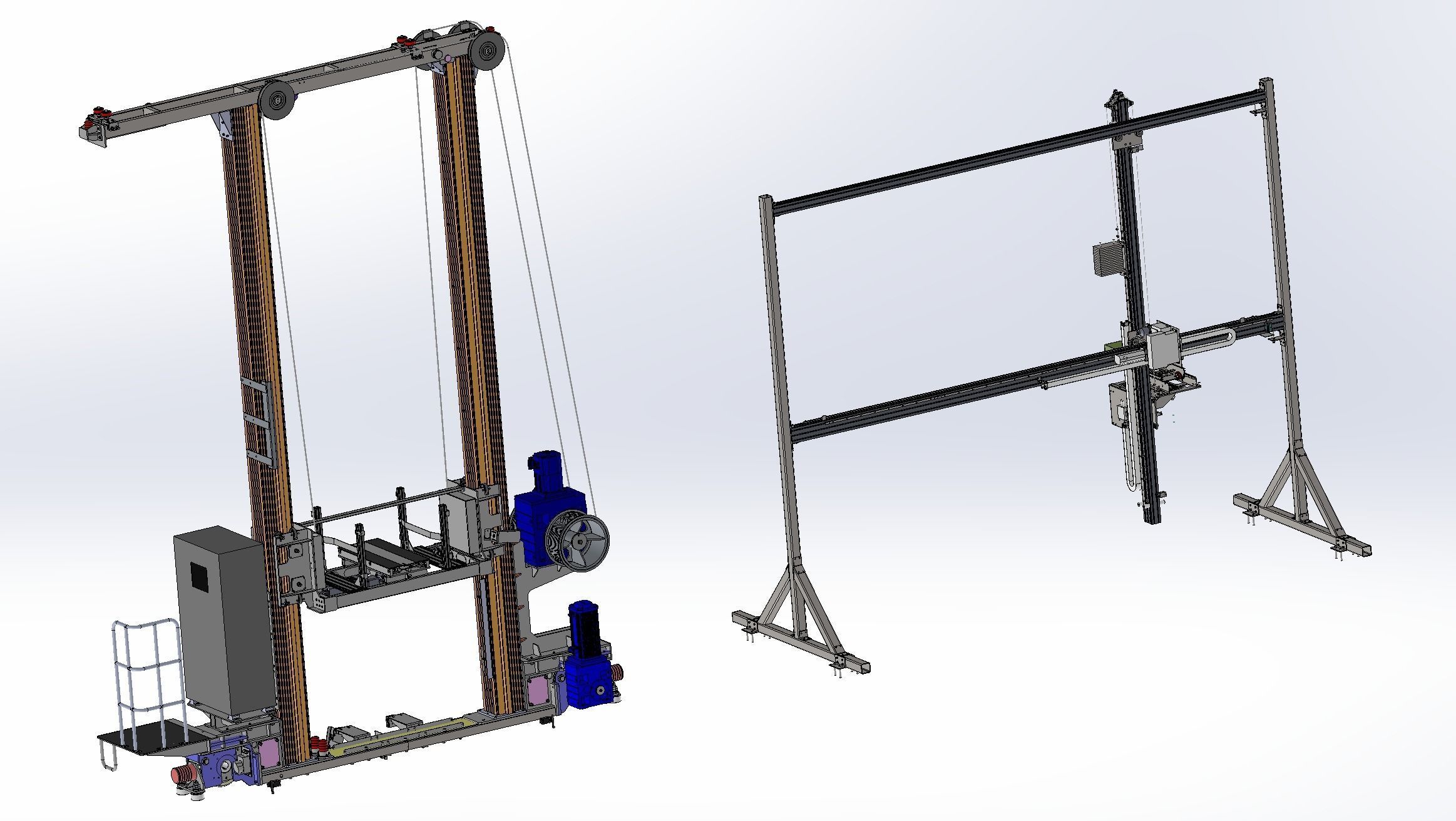 Stacking-machine-assembly metal frame with machine 3D model | CGTrader
