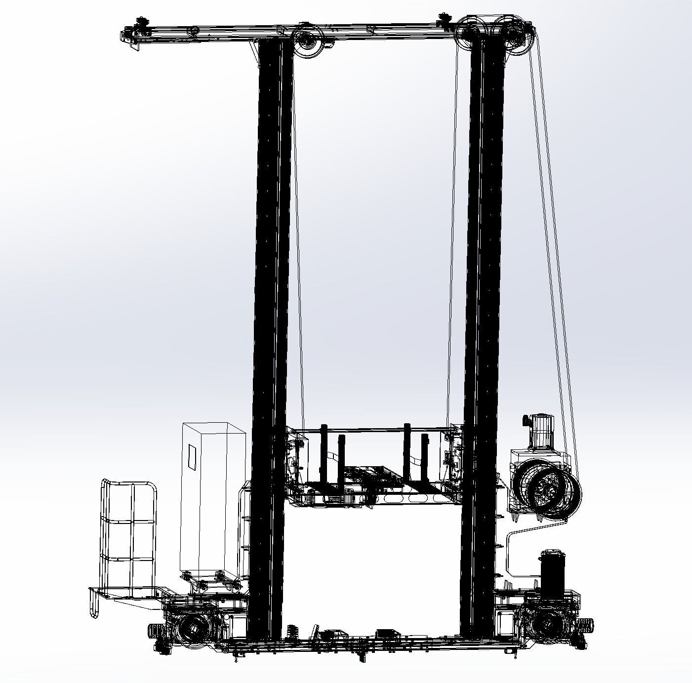 Stacking-machine-assembly metal frame with machine 3D model | CGTrader