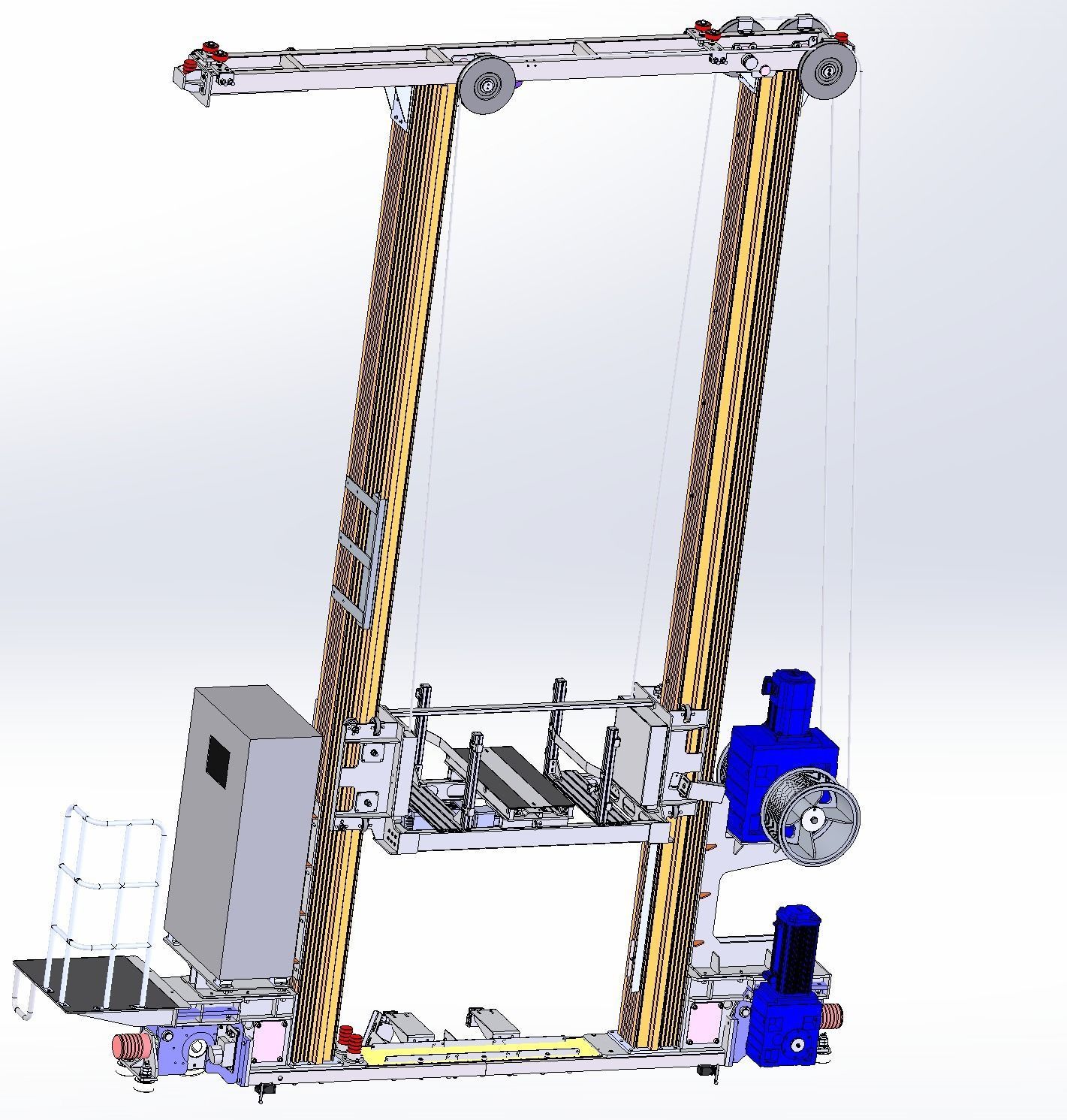 Stacking-machine-assembly metal frame with machine 3D model | CGTrader