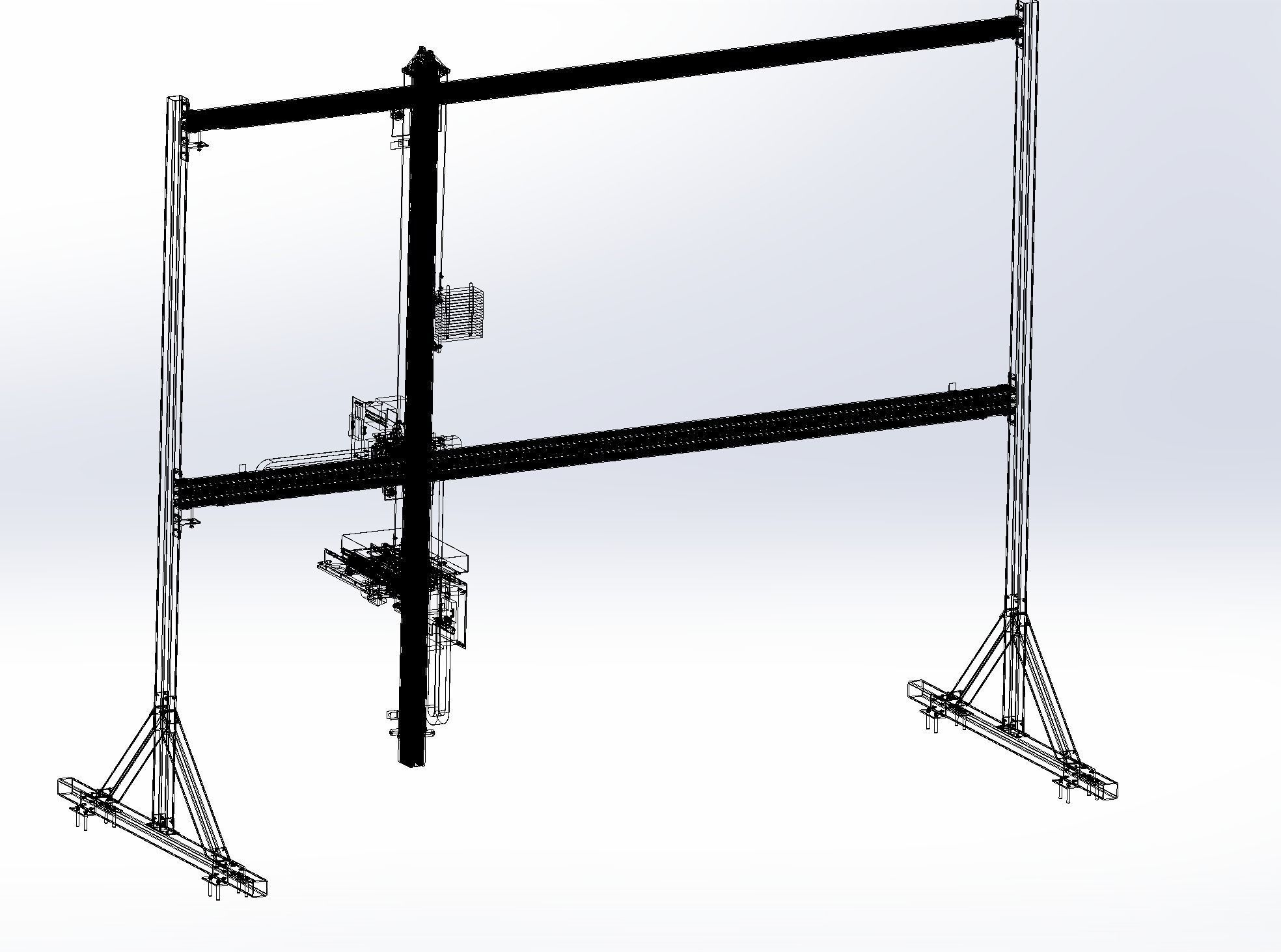 Stacking-machine-assembly metal frame with machine 3D model | CGTrader