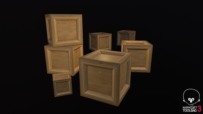 3D model Wooden low poly box for games VR / AR / low-poly | CGTrader