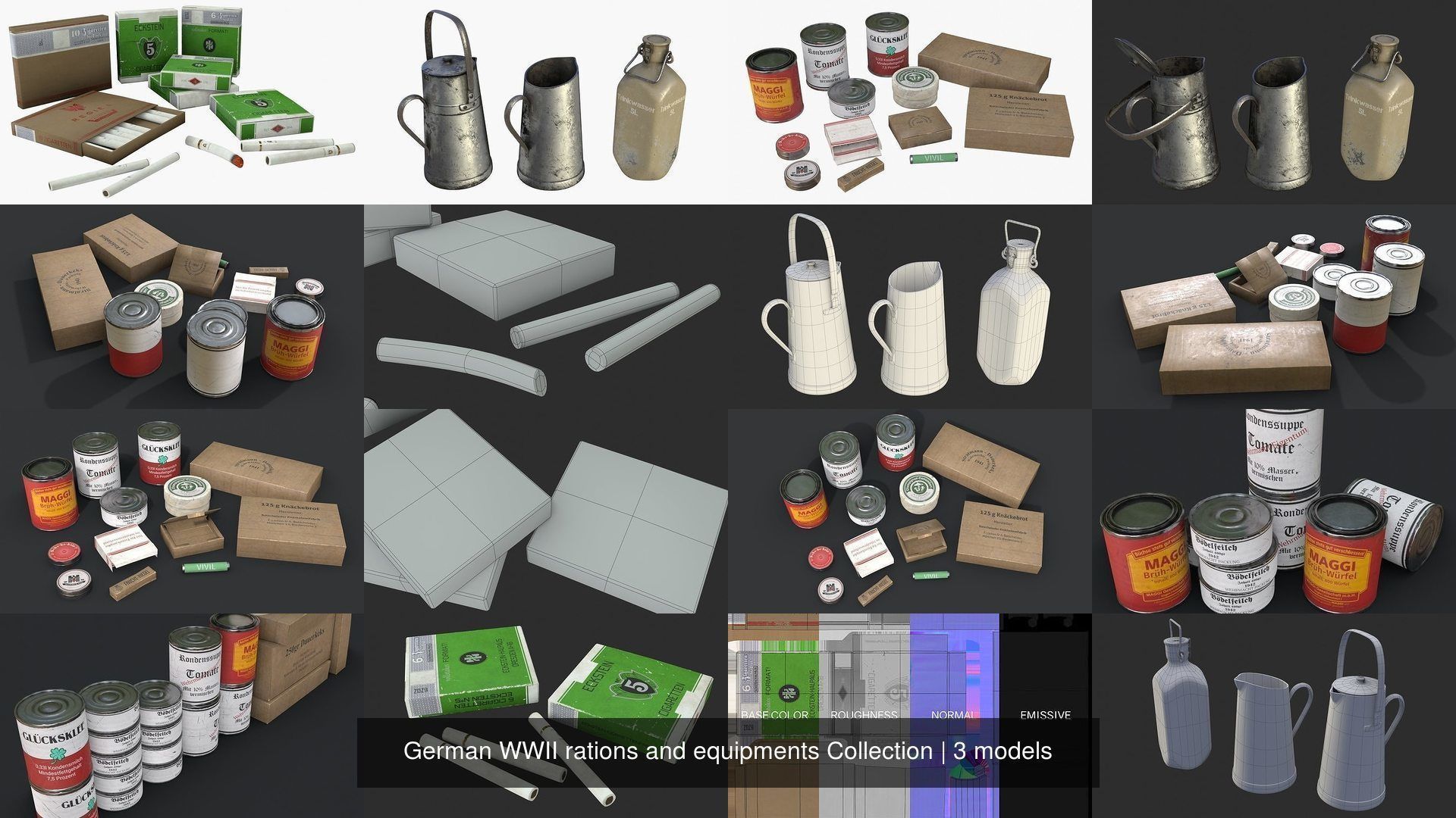 German WWII rations and equipments Collection VR / AR / low-poly | CGTrader