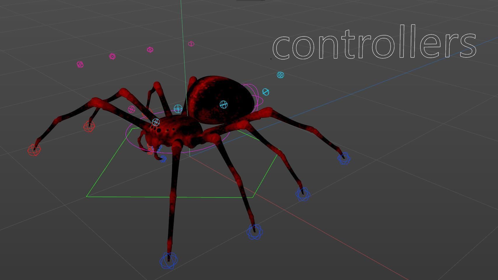 3D model Rigged Spider with 8K PBR Textures VR / AR / low-poly rigged ...