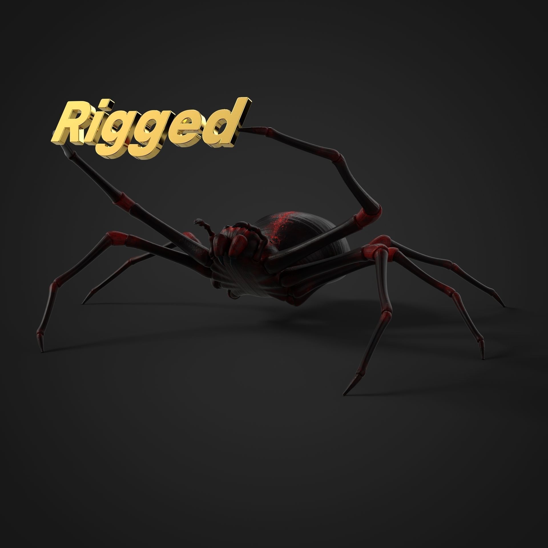3D model Rigged Spider with 8K PBR Textures VR / AR / low-poly rigged ...