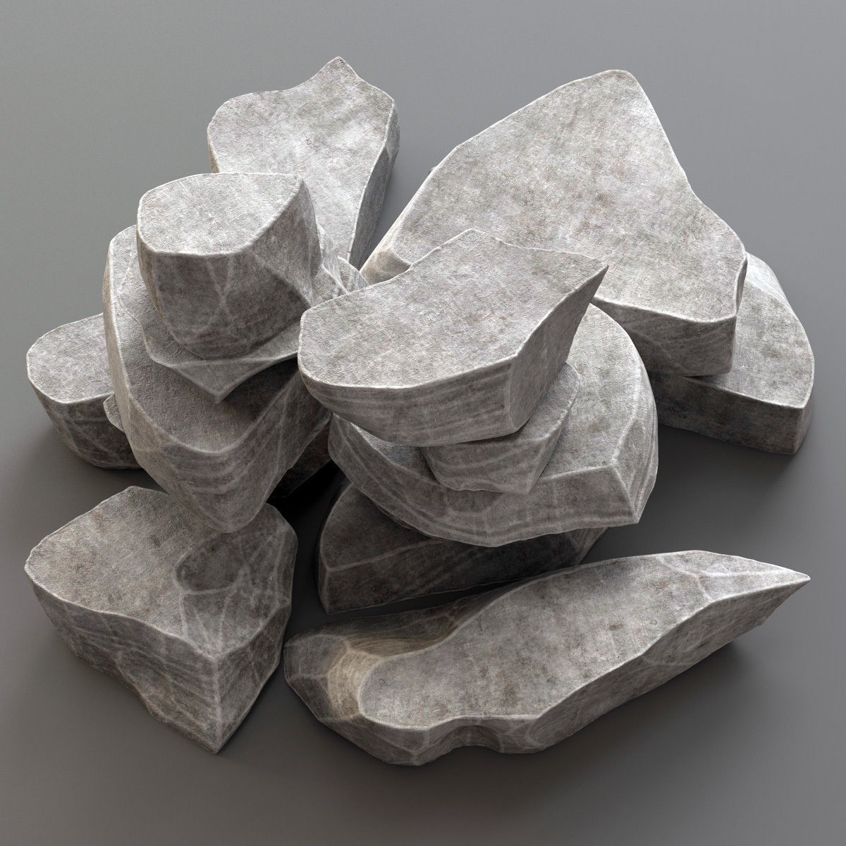 Rock stone plate splinter n1 3D model | CGTrader