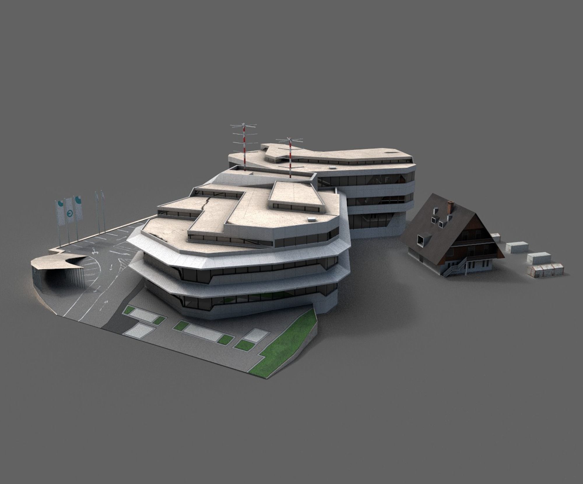 Airport Control Building 3D model | CGTrader