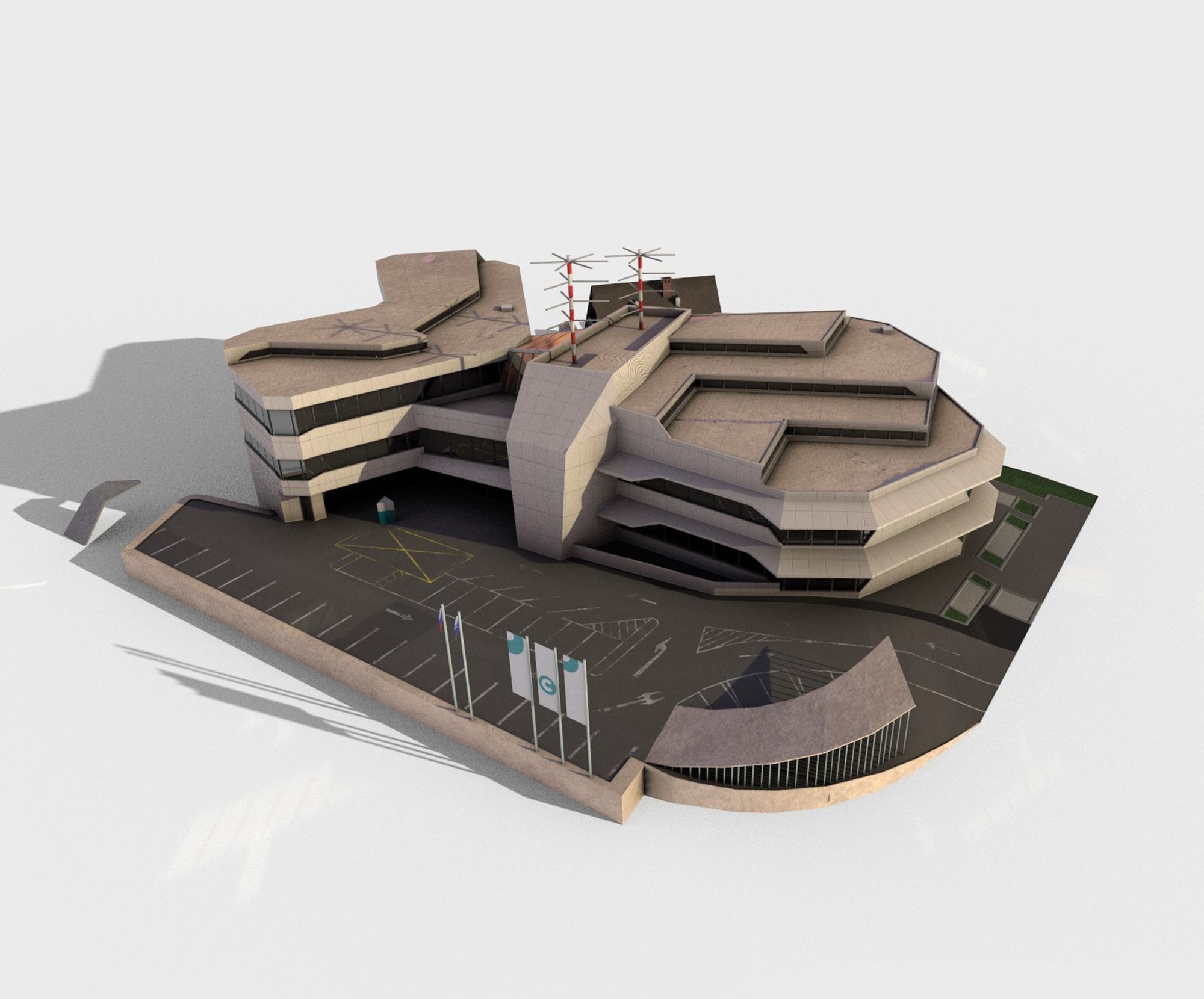 Airport Control Building 3D model | CGTrader
