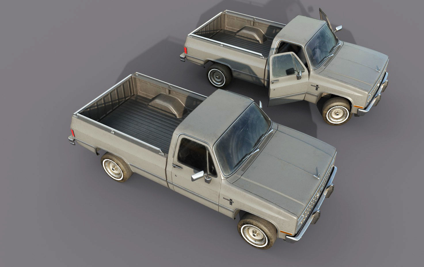 3D model Chevrolet C10 1982 Grey VR / AR / low-poly | CGTrader