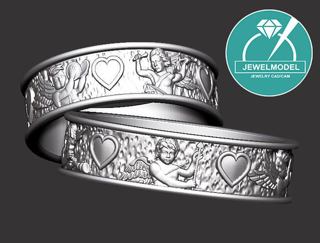 wedding rings Angel Wedding 3D model 3D printable | CGTrader
