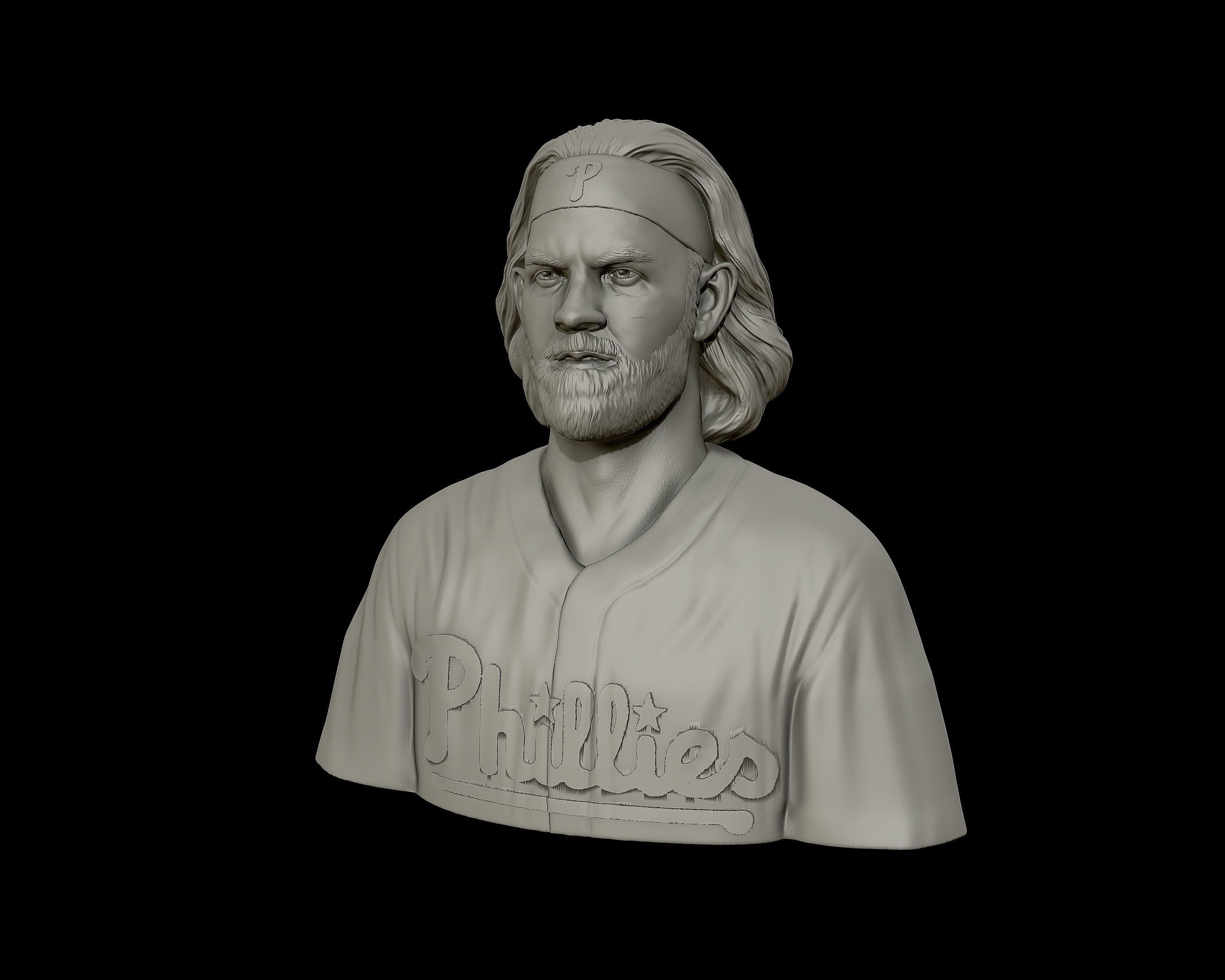 Bryce Harper 3D Sculpture 3D model 3D printable | CGTrader