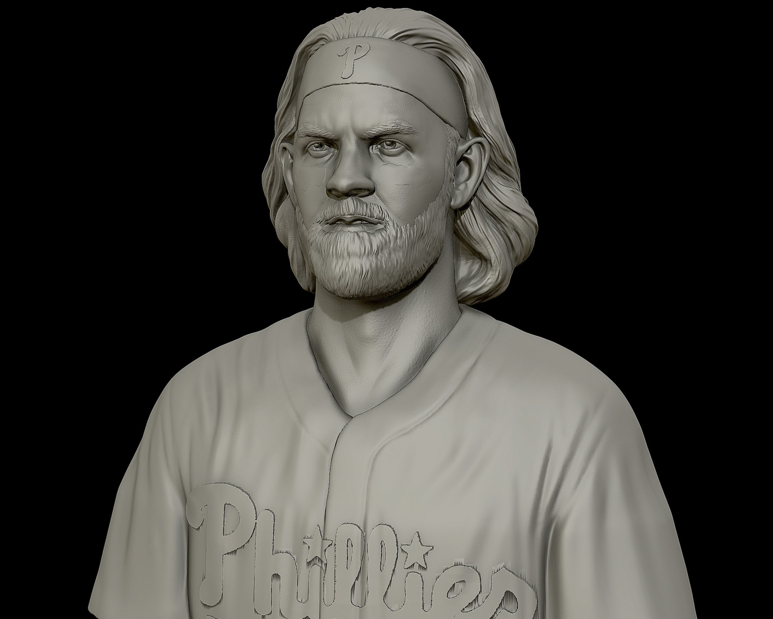 Bryce Harper 3D Sculpture 3D model 3D printable | CGTrader