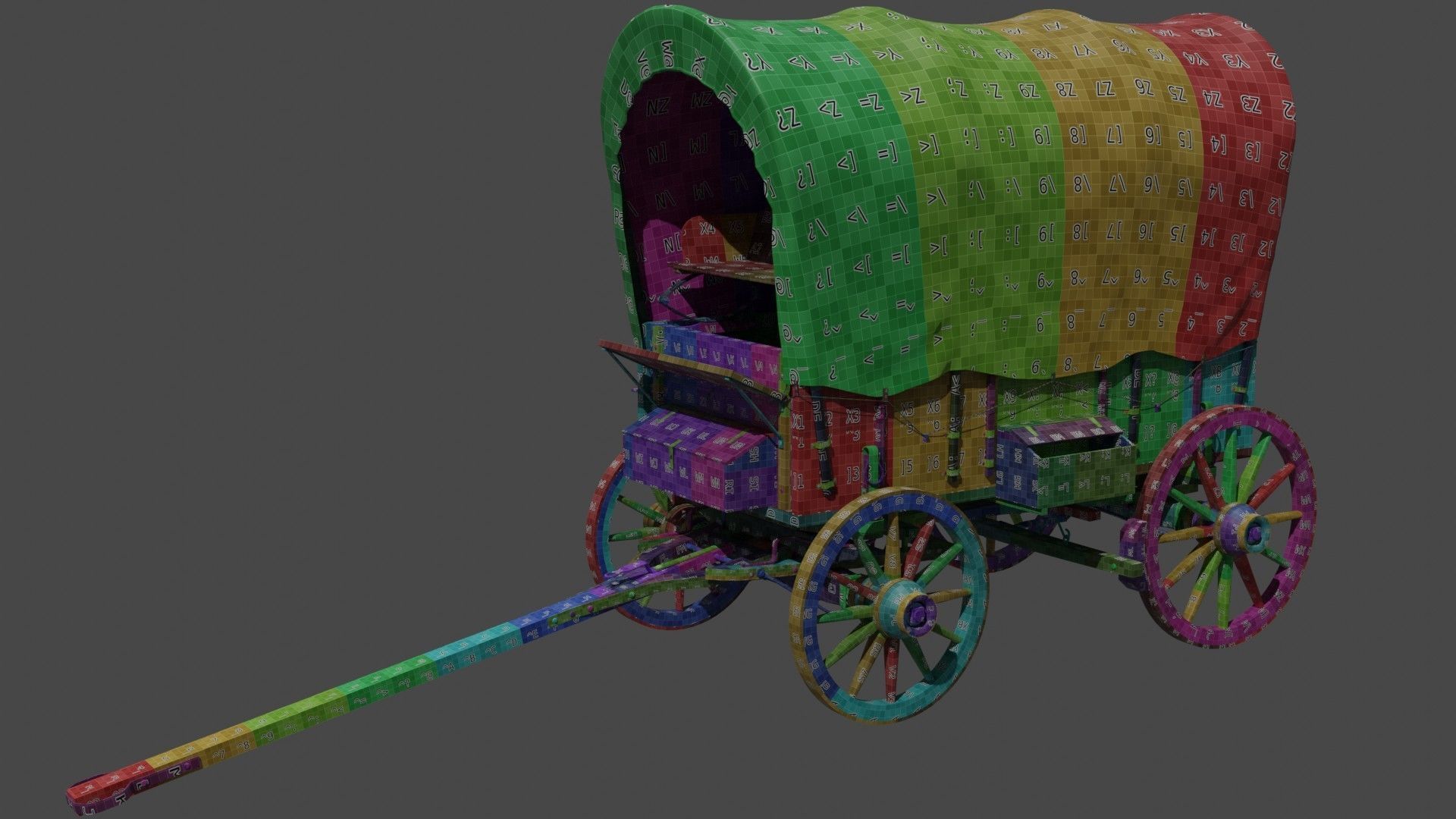 3D model Old Western Wagon Low-Poly PBR Game Ready 3D Model VR / AR ...