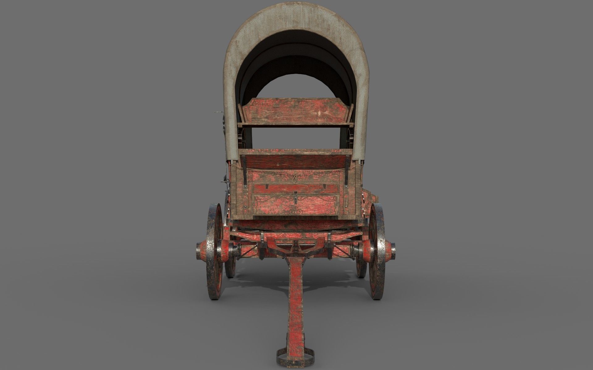 3D model Old Western Wagon Low-Poly PBR Game Ready 3D Model VR / AR ...