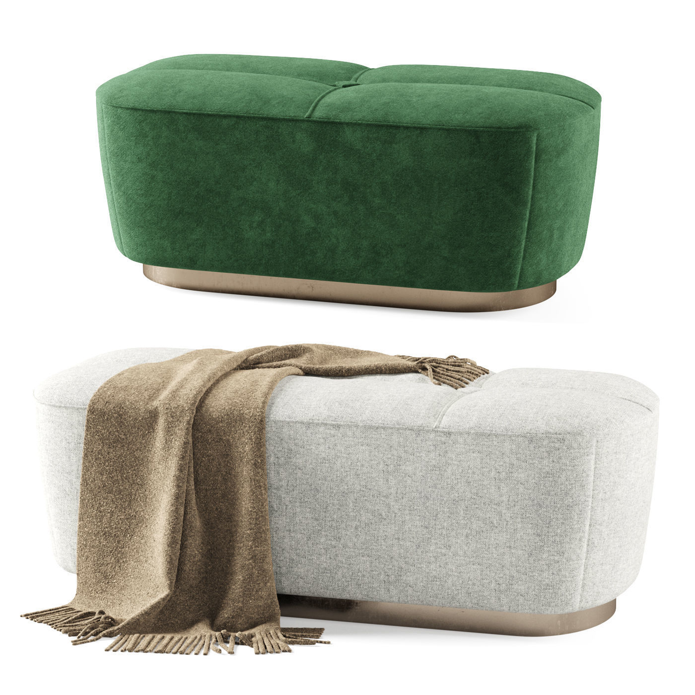 Minotti Jacques ottomans 3D model | CGTrader