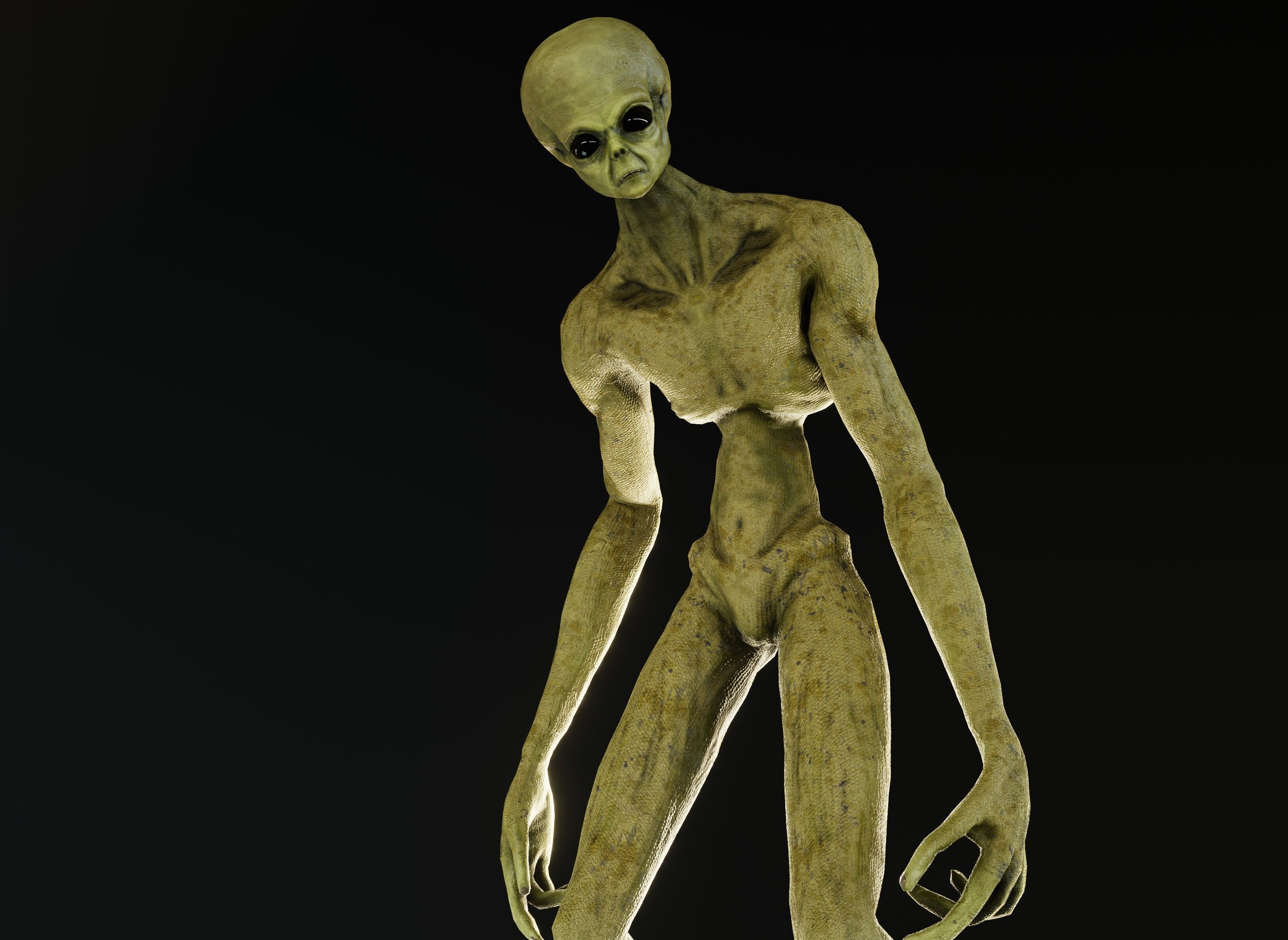 3D model Tall Alien VR / AR / low-poly | CGTrader