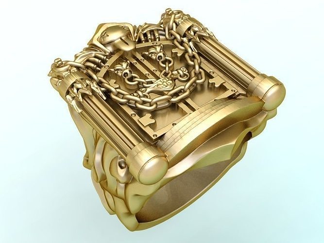 Gatekeeper Ring - Temple rings - Dark ring 3D model 3D printable | CGTrader