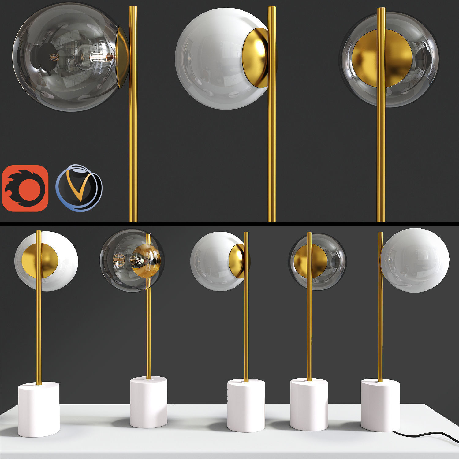 Flos Stem Table Lamp 3D model | CGTrader